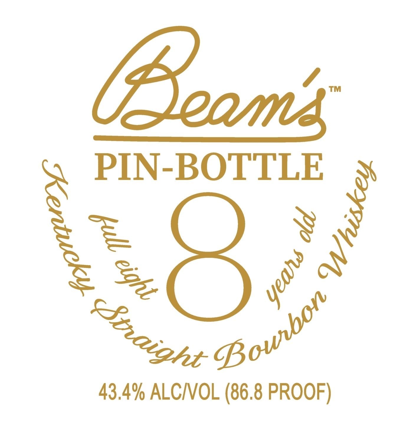 Beam’s Pin Bottle 8-Year Kentucky Straight Bourbon Whiskey 86.8 Proof ...