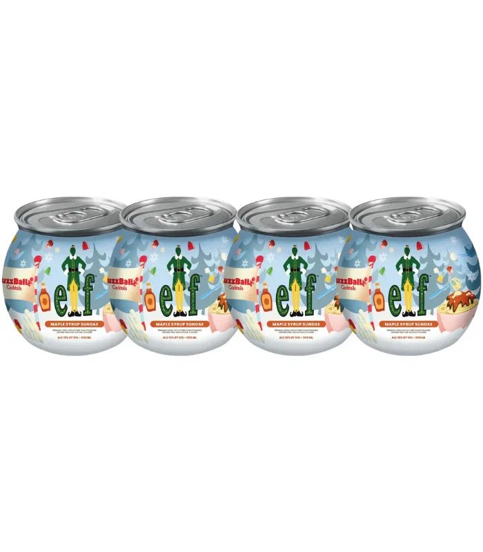 Buzzballz Elf Maple Syrup Sundae Pre-Mixed Cocktails 4-Pack