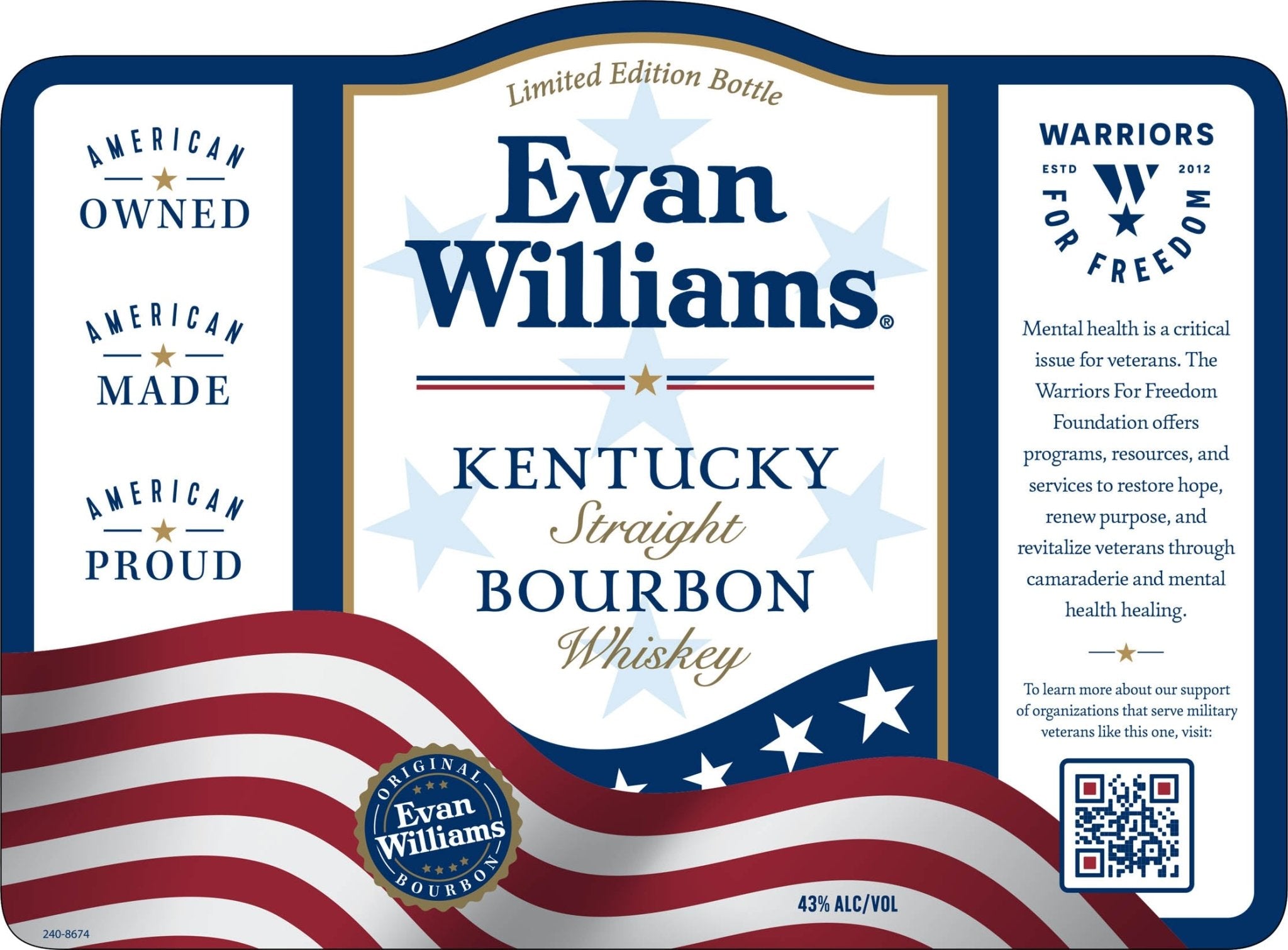 Evan Williams Kentucky Straight Bourbon Whiskey Warriors for Freedom ...