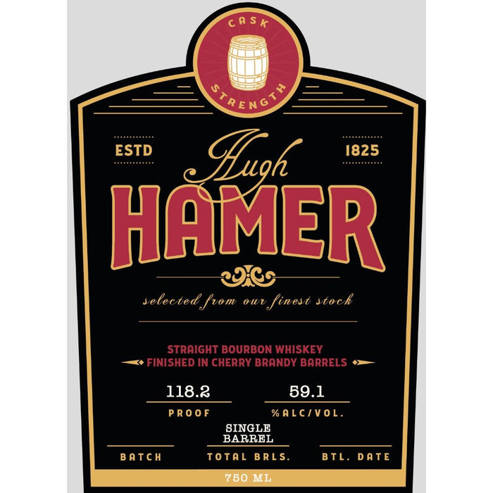 Hugh Hamer Cask Strength Straight Bourbon Finished in Cherry Brandy ...