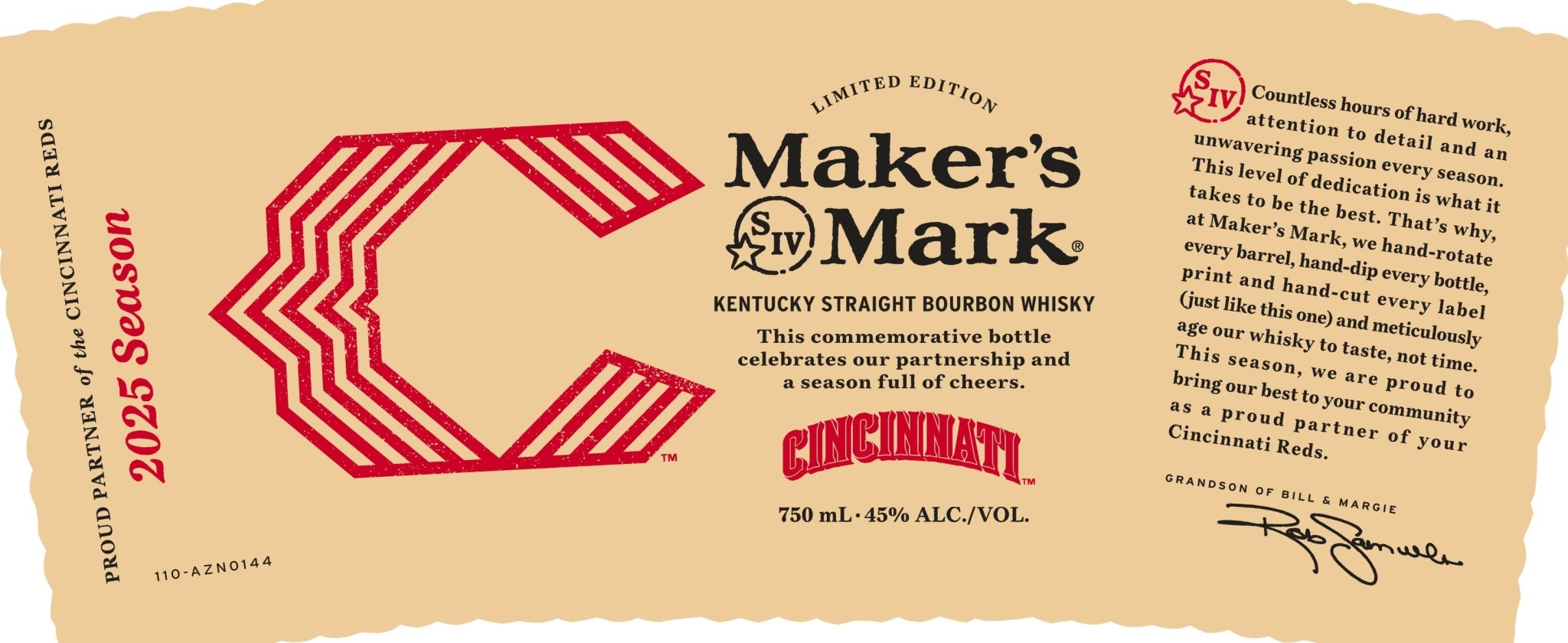 Maker's Mark Cincinnati Reds 2025 Limited Edition Kentucky Straight ...