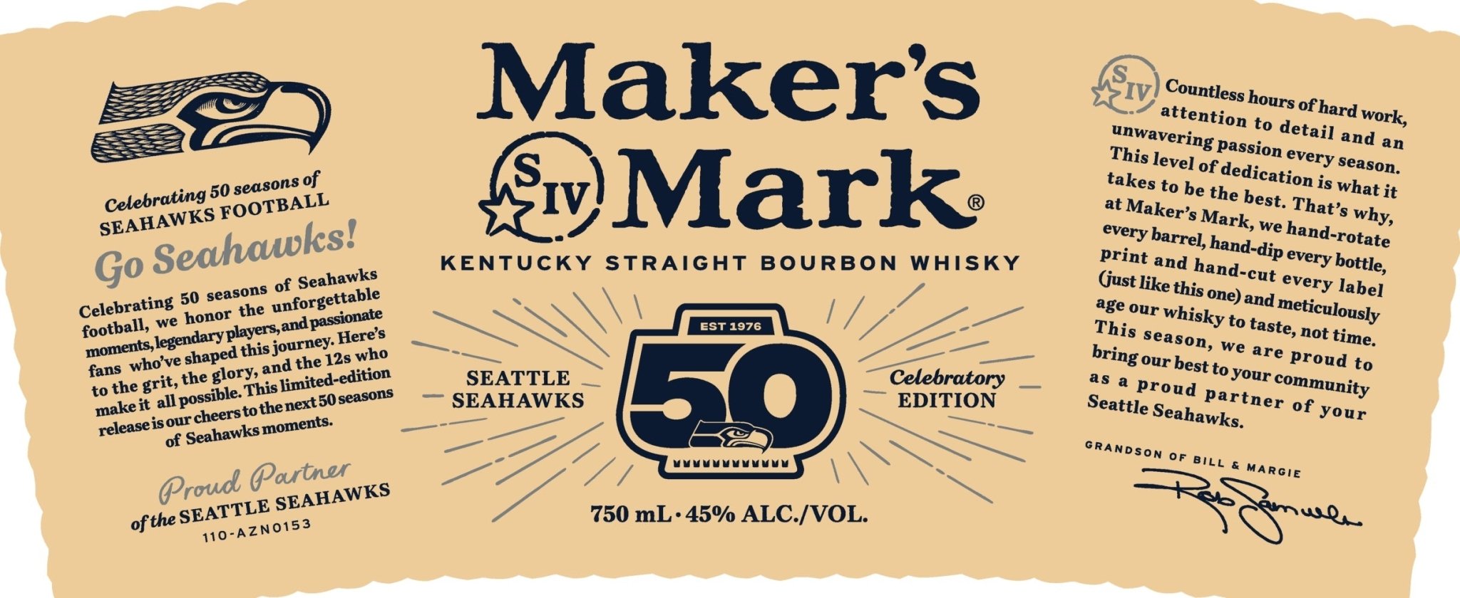 Maker’s Mark Seattle Seahawks 50th Anniversary Edition - BuyMyLiquor