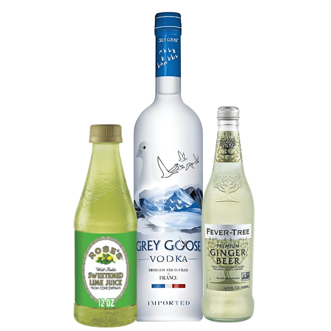 Moscow Mule Cocktail Kit: Grey Goose, Rose’s Lime, Fever-Tree Ginger ...