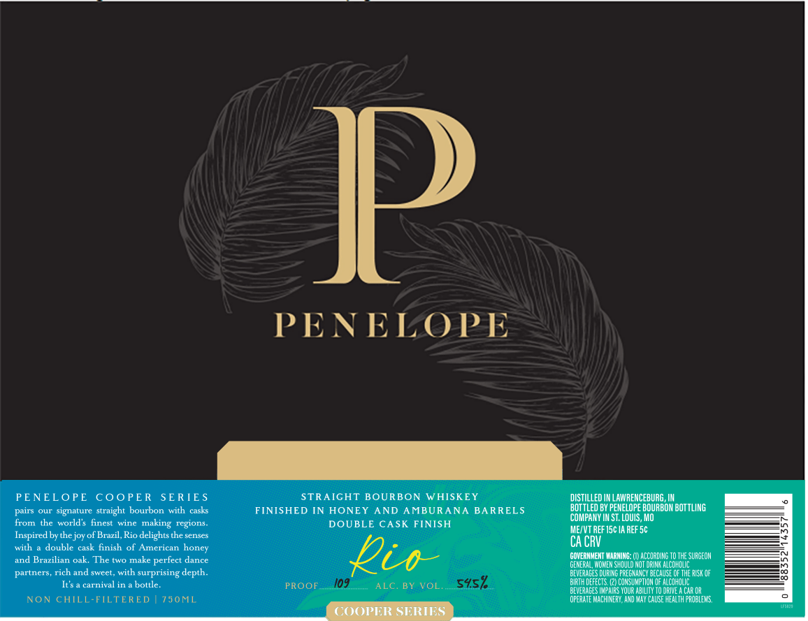 Penelope Rio Straight Bourbon Whiskey Honey & Amburana Double Cask ...
