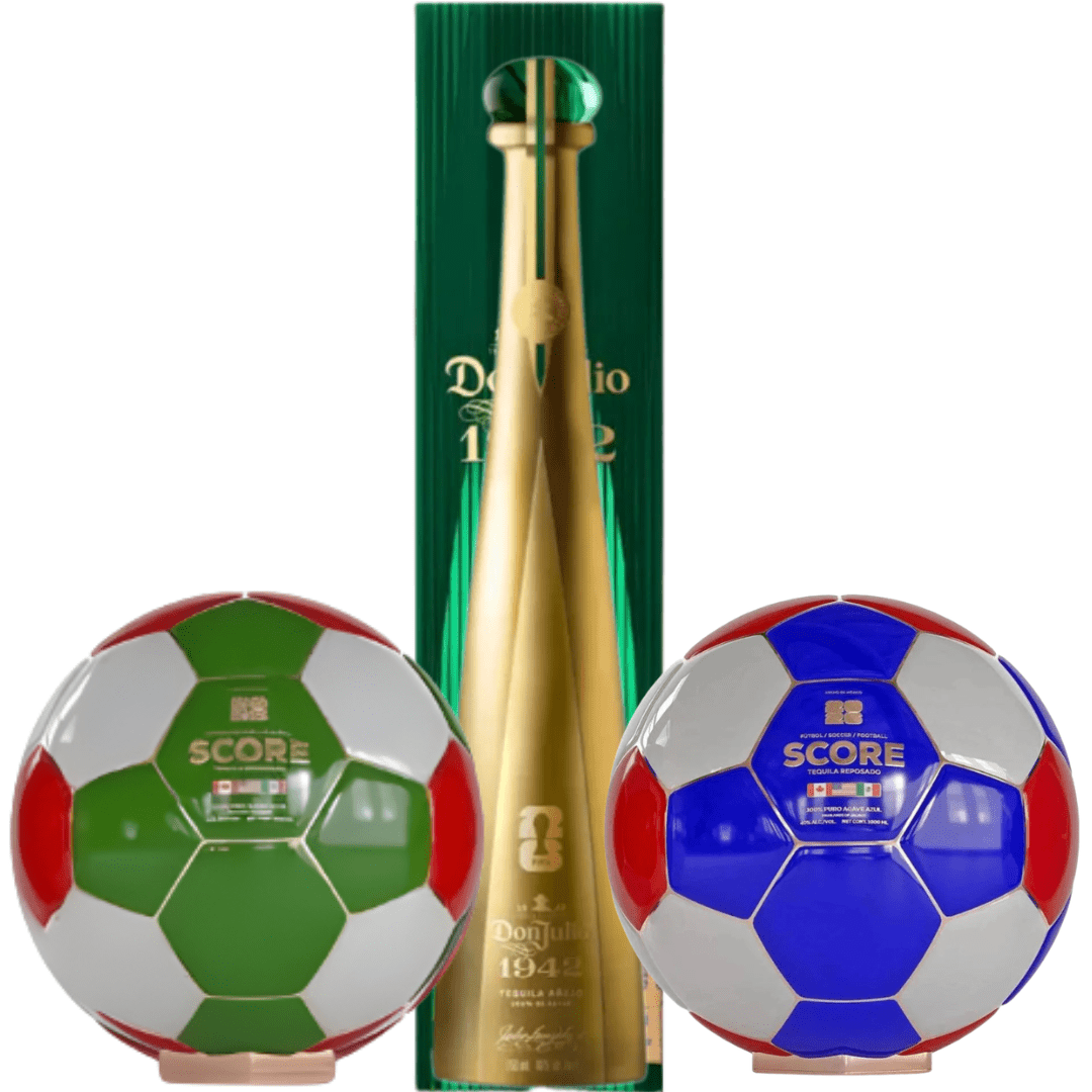 Don Julio 1942 & Score Tequila Soccer Ball Bottles USA & Mexico Bundle